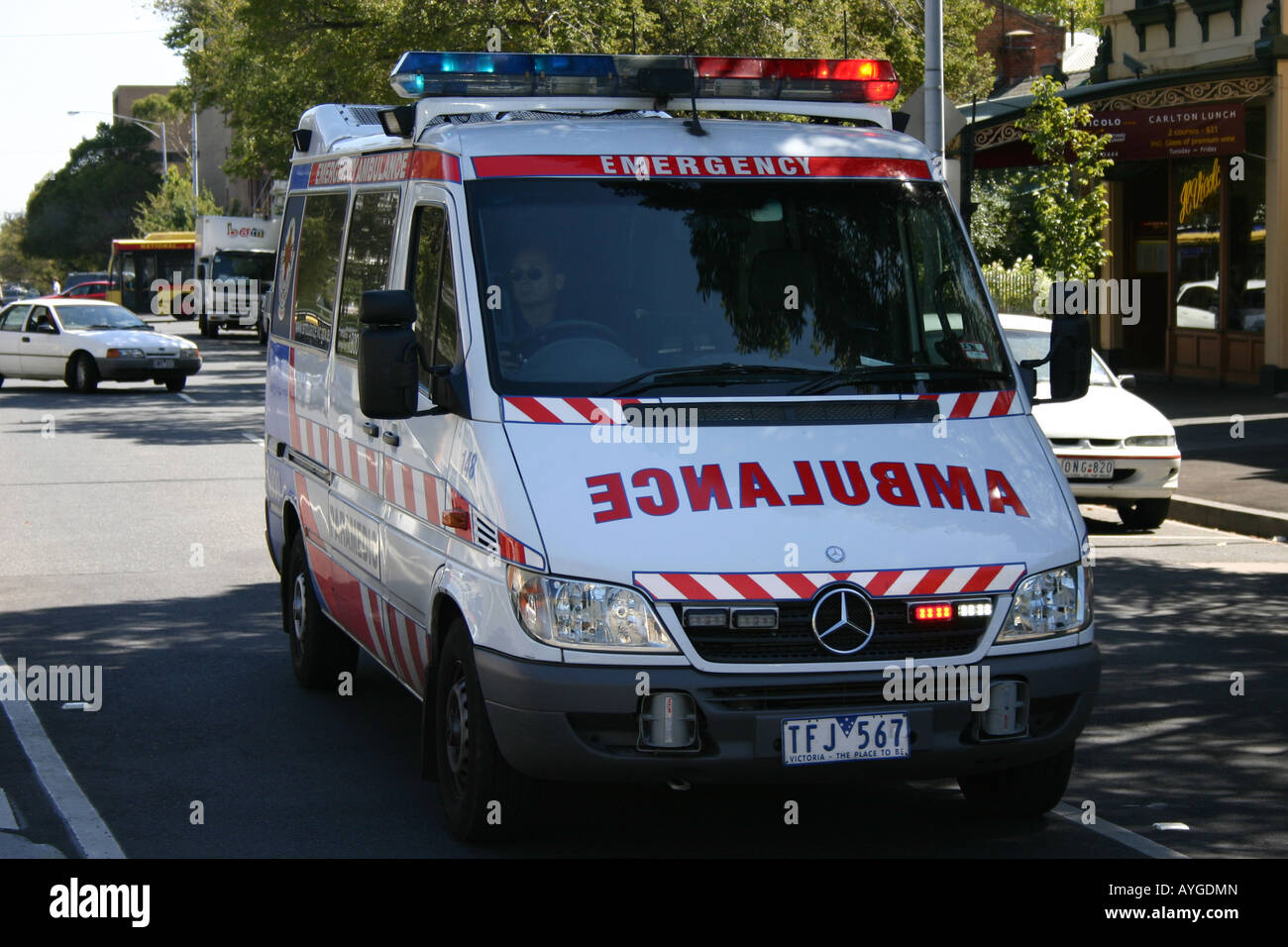 Abulance in melbourne Stock Photo - Alamy