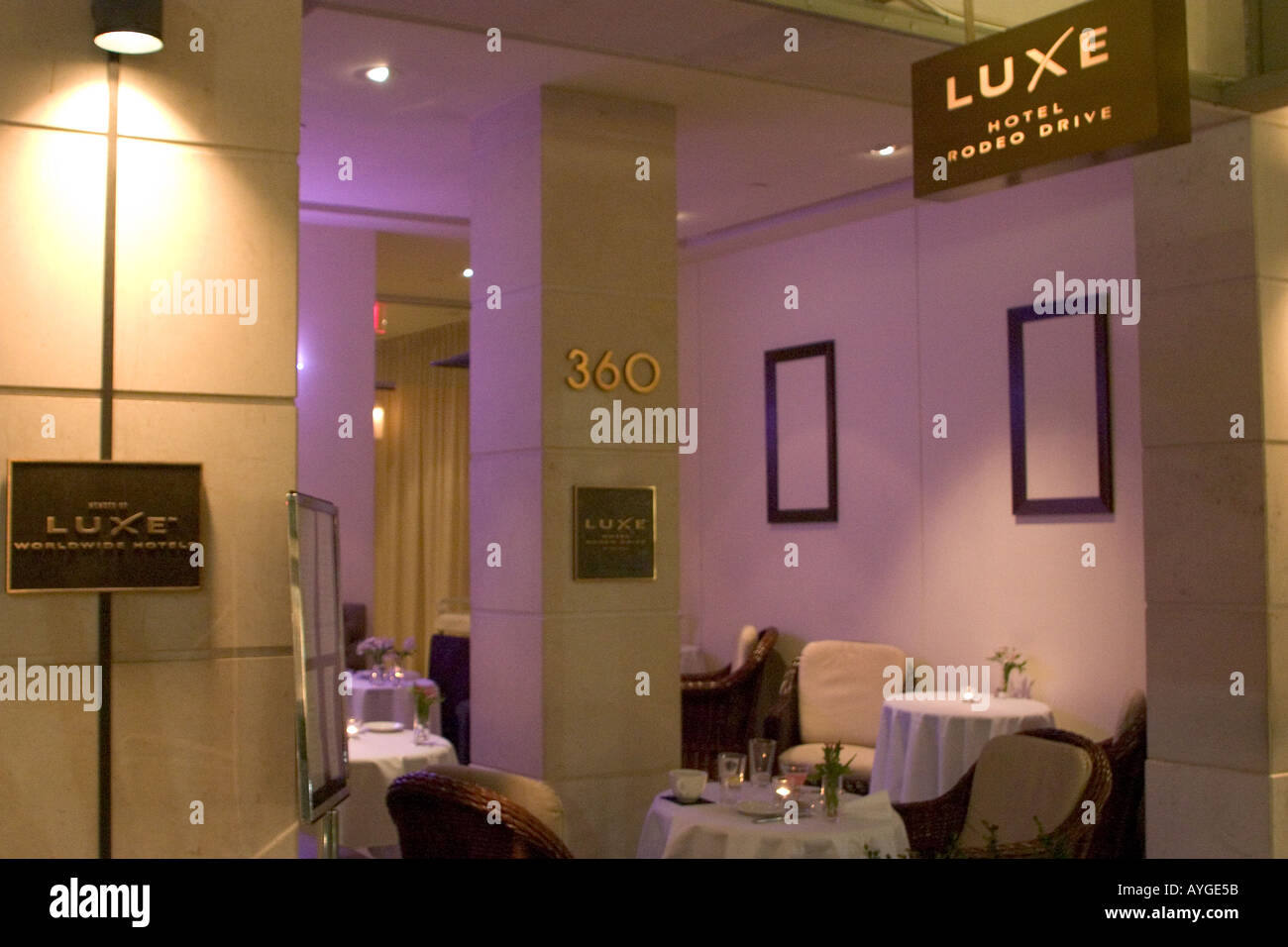 Night View of Luxe Hotel Entrance Rodeo Drive Beverly Hills Los Angeles ...