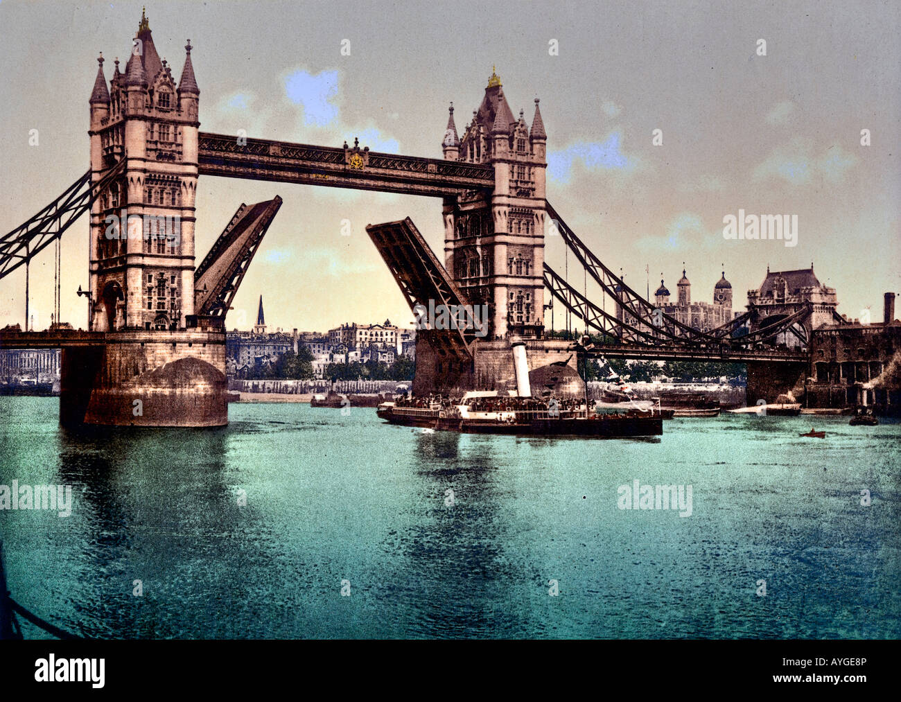 Tower Bridge Open Stock Photo - Alamy