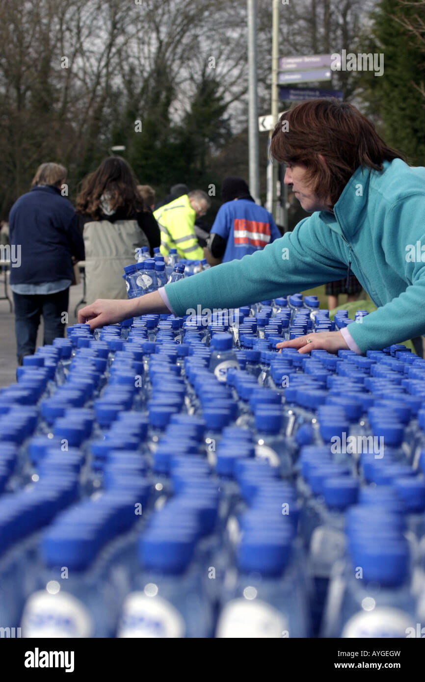 Water bottles for marathon runners Stock Photo - Alamy