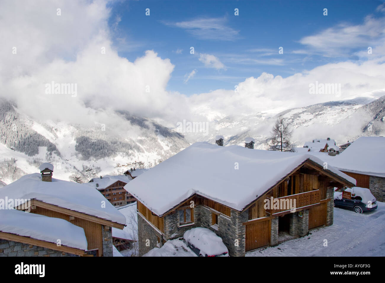 Tarentaise Valley and Sainte Foy ski resort in the northern French Alps ...