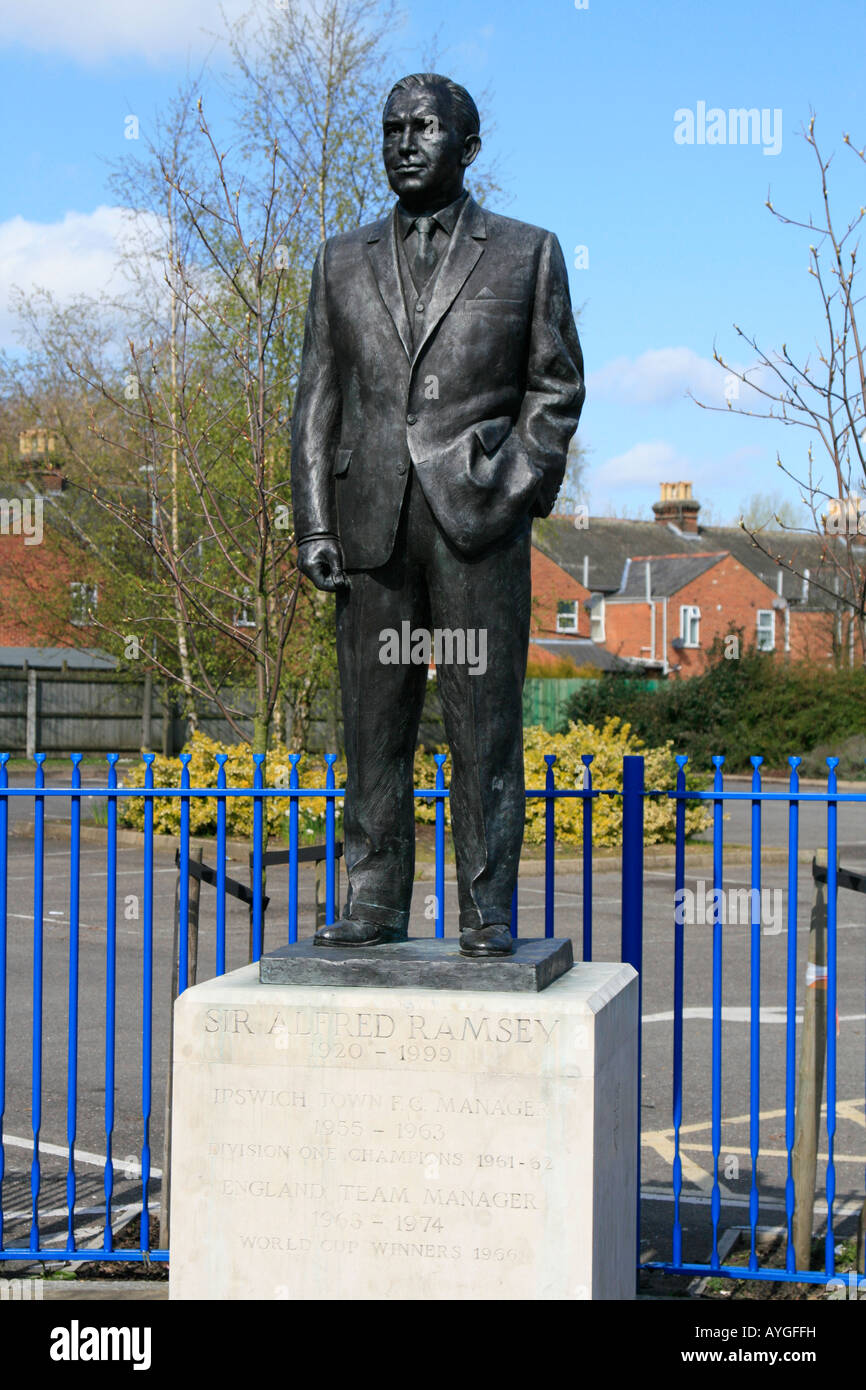 Sir Alfred Ernest "Alf" Ramsey statue Ipswich town centre shopping ...