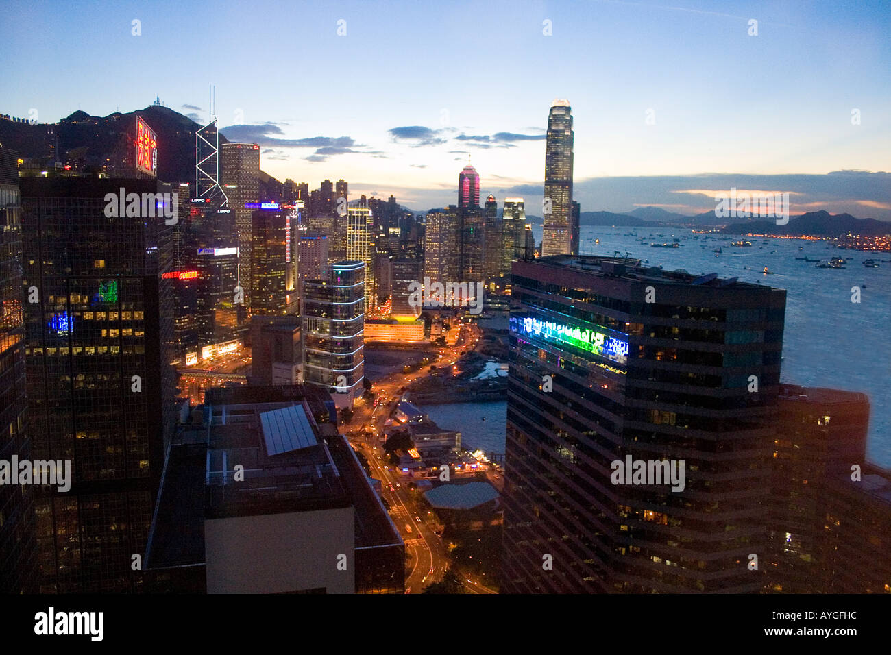 Aerial View of Hong Kong and Victoria Harbor Hong Kong SAR China Stock ...