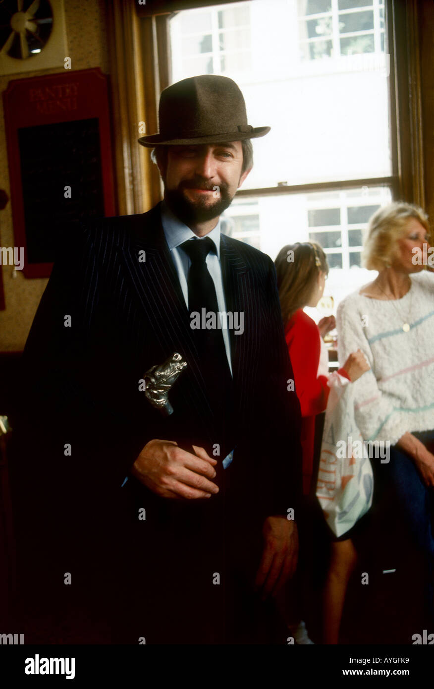 Malcolm Plews Savile Row tailor drinking in the Burlington Bertie Pub ...