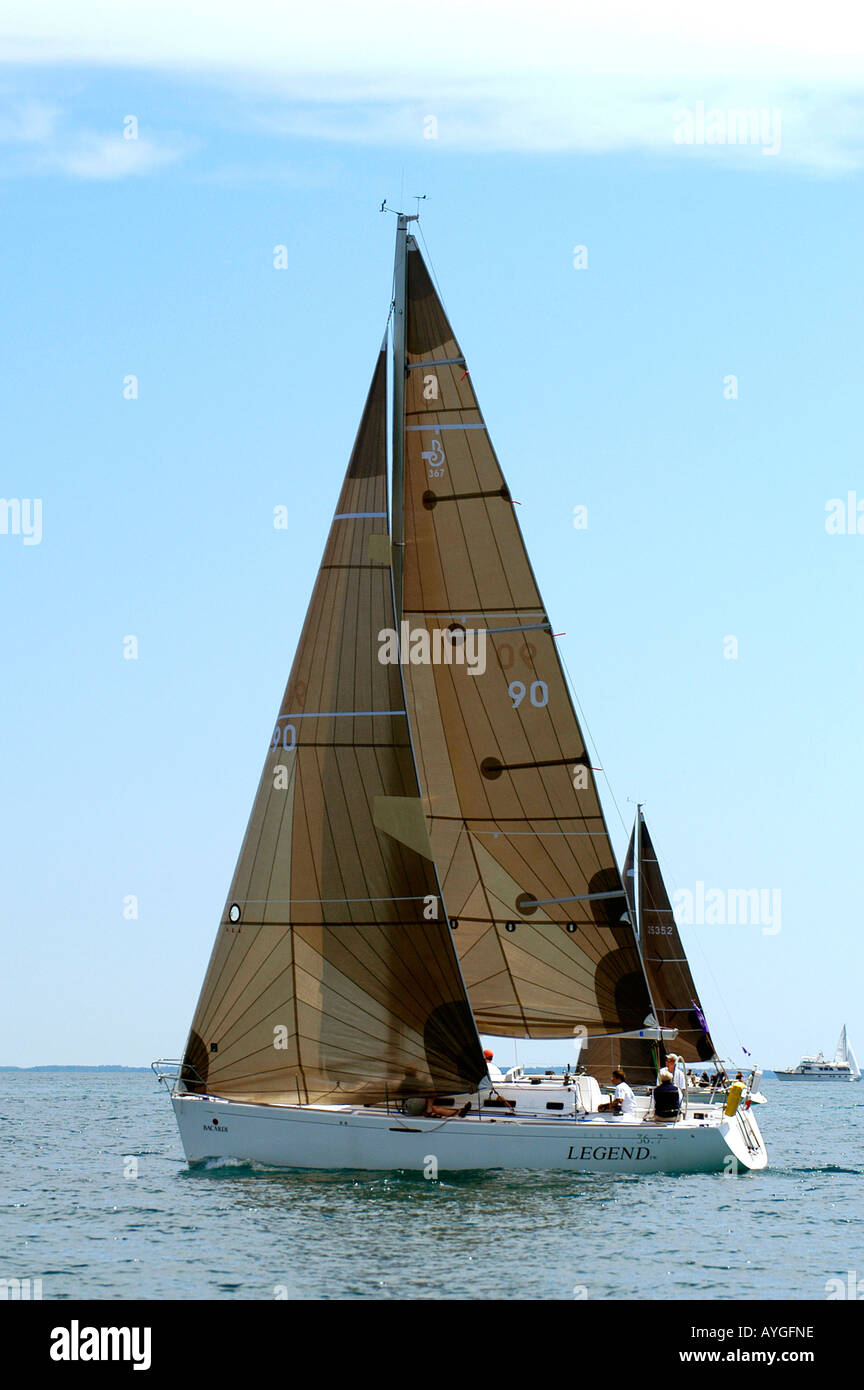 Port Huron to Mackinaw Island Michigan MI annual sailboat race on Lake ...