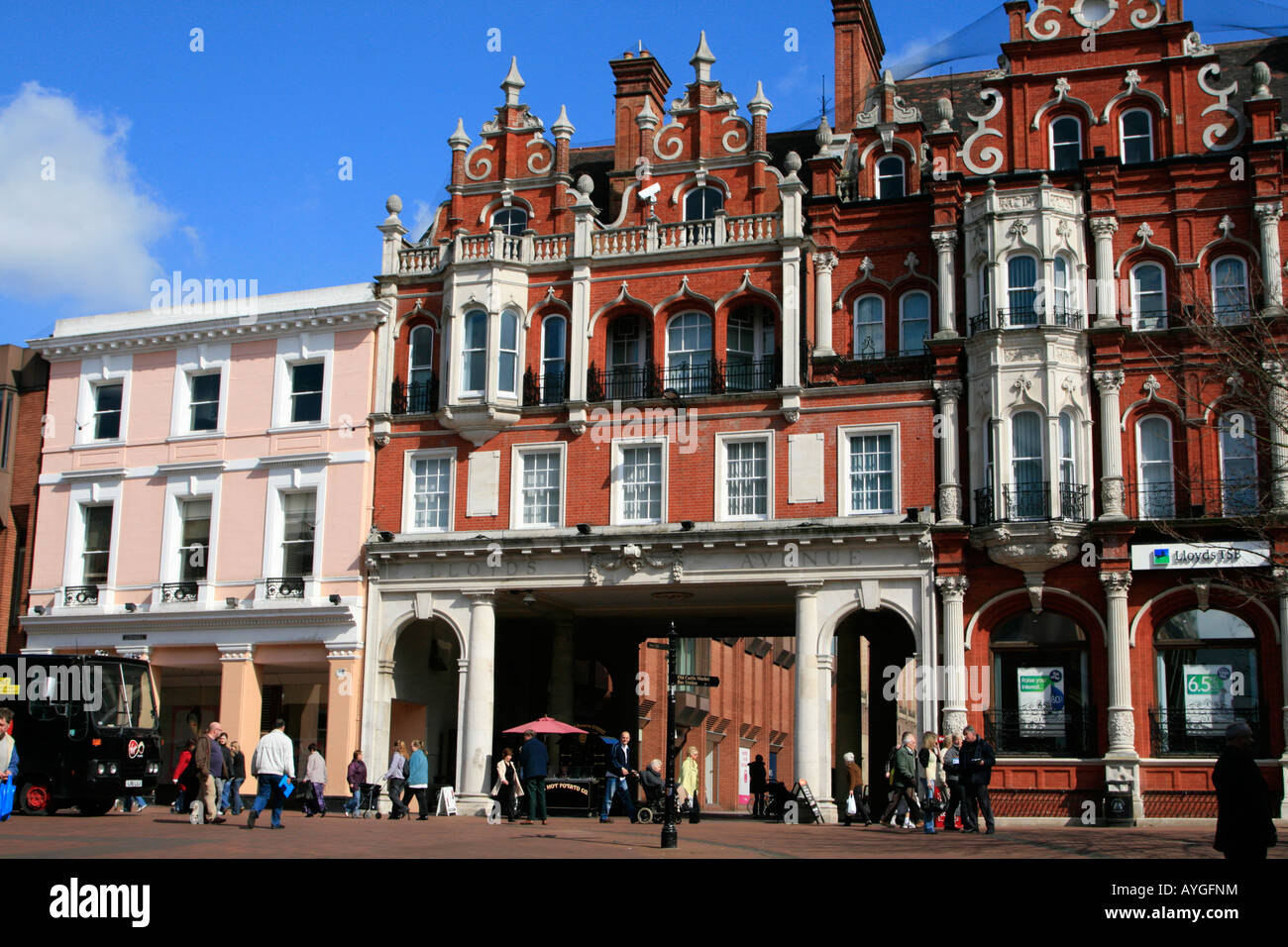 Ipswich town centre shopping county town of suffolk east anglia england ...