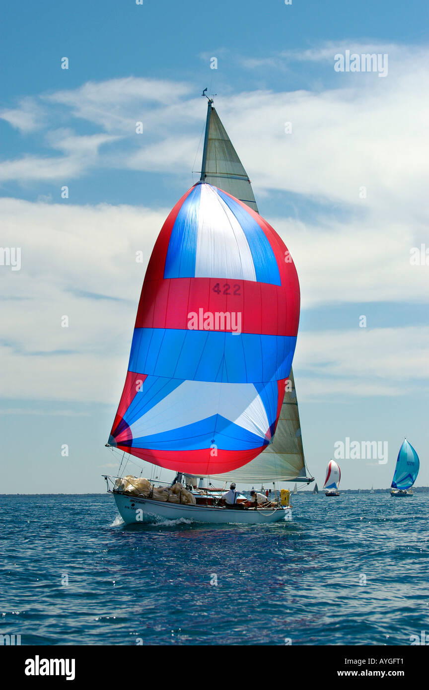 Port Huron to Mackinaw Island Michigan MI annual sailboat race on Lake ...