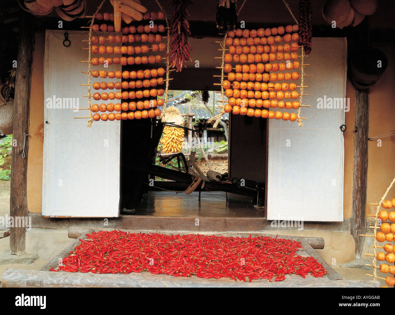 Drying Vegetables in Traditional House Stock Photo - Alamy