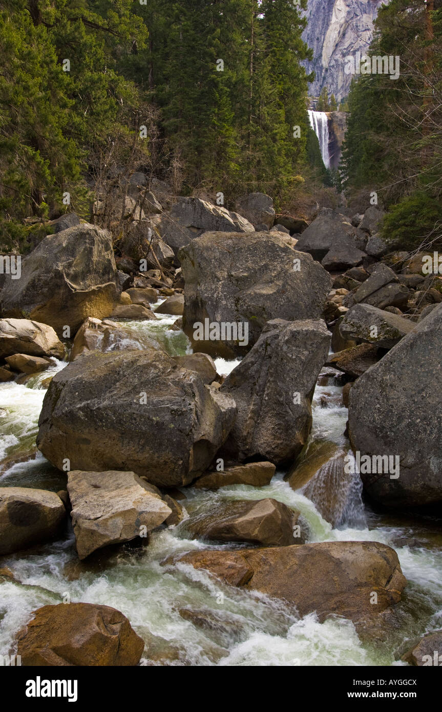 Vernal Falls Merced River yosemite Stock Photo - Alamy