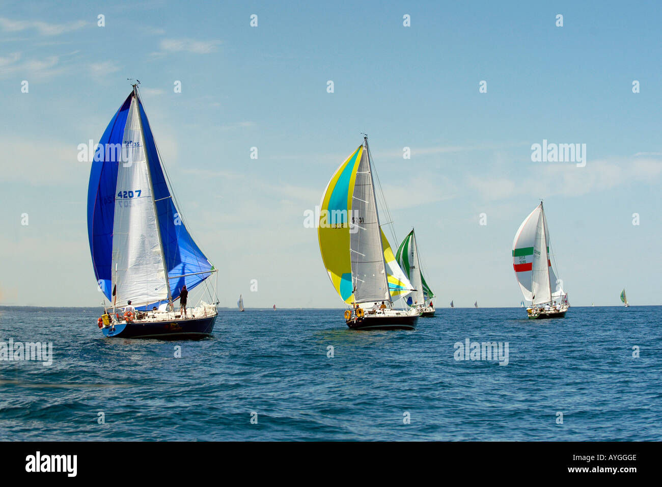 Port Huron to Mackinaw Island Michigan MI annual sailboat race on Lake ...