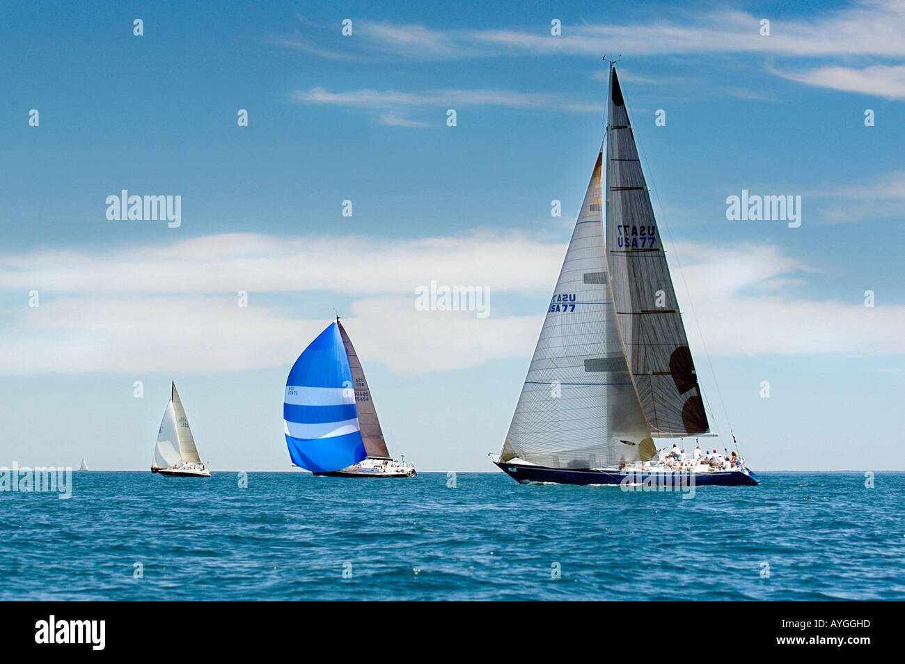 Port Huron to Mackinaw Island Michigan MI annual sailboat race on Lake ...