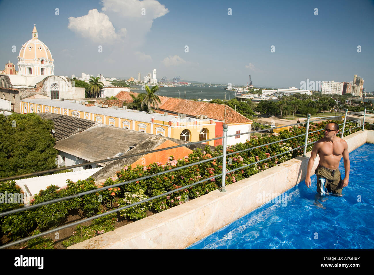 The Santa Teresa Hotel roof pool, Cartagena, Colombia Stock Photo - Alamy