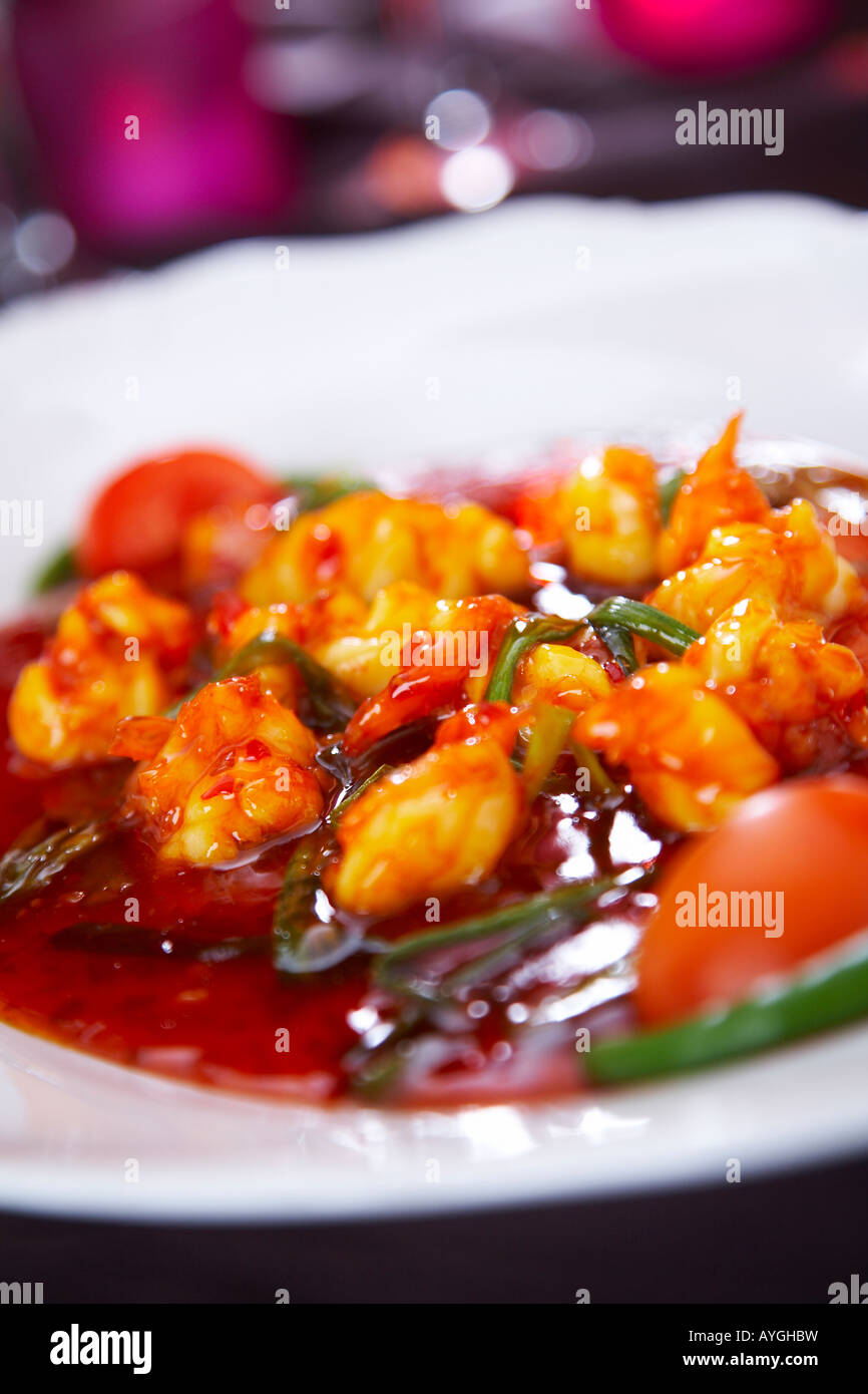 Thai Chingri, Tiger king prawns cooked with spring onion, ginger ...