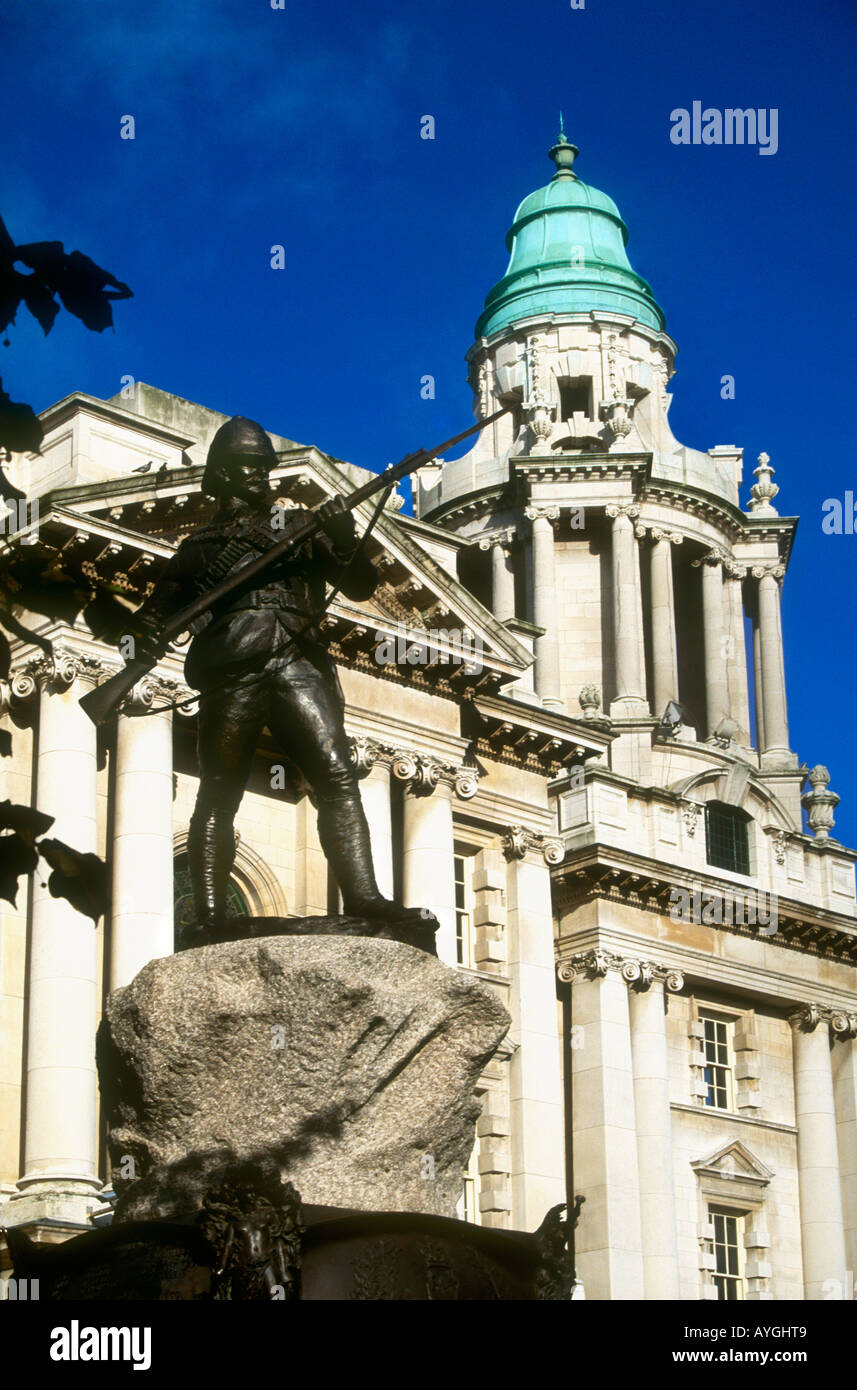 Statue in front of Belfast City Hall, Northern Ireland Stock Photo - Alamy