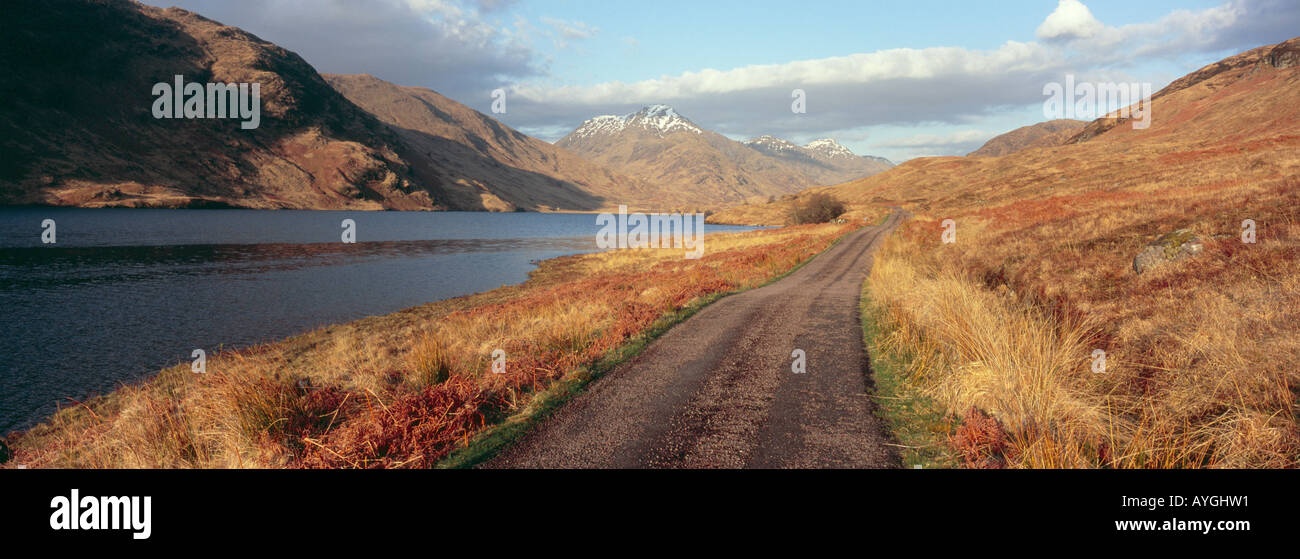 Road to Kinloch Hourn at west end of Loch Arkaig Scotland Stock Photo ...