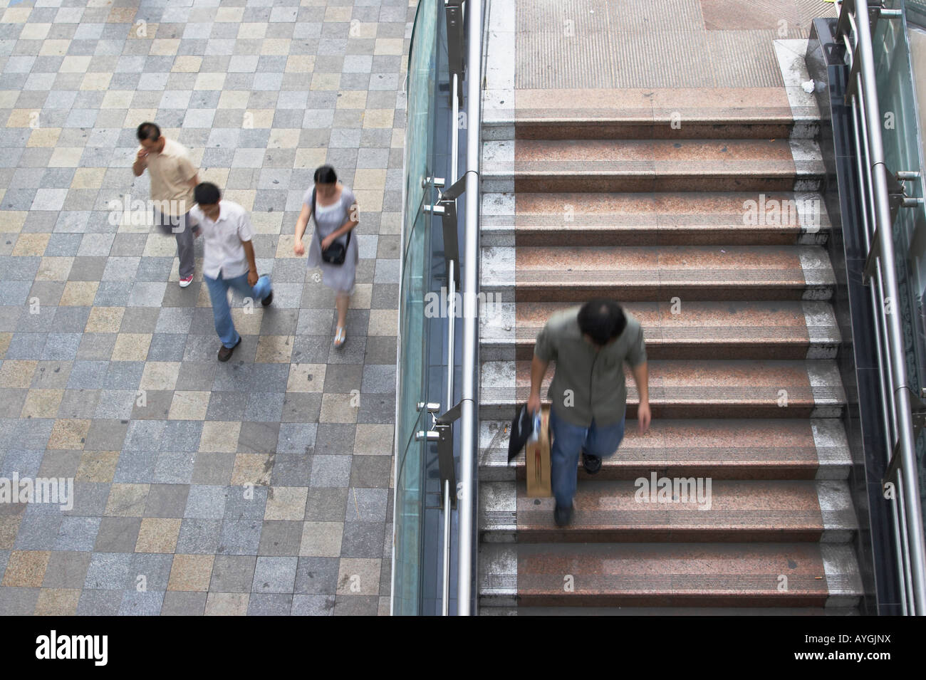 People Walking In Street And Down Steps, Chengdu, China Stock Photo - Alamy