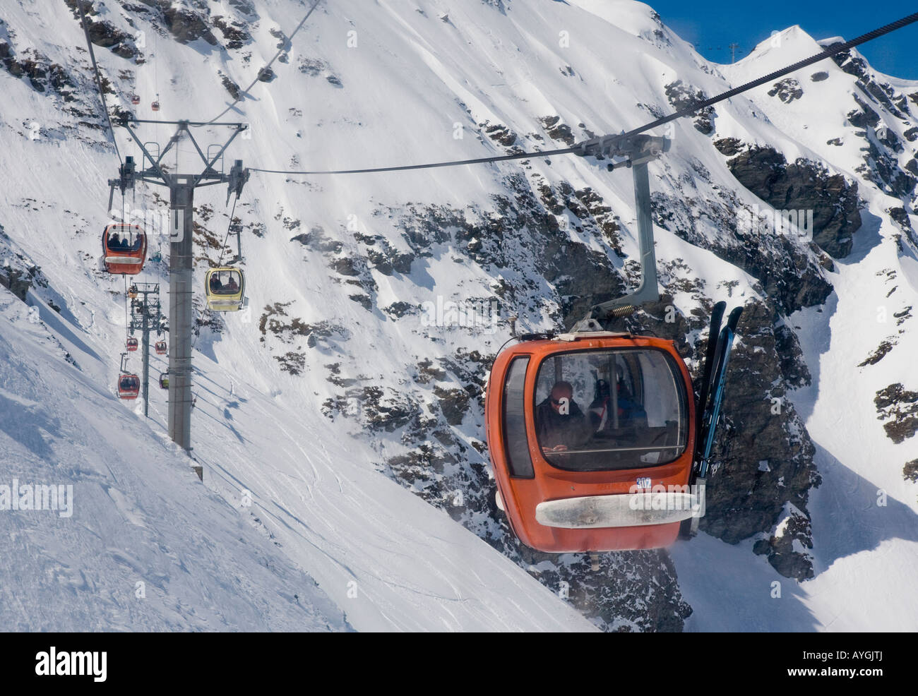 Orange Bubble Lift La Plagne The French Alps France Europe Stock Photo ...