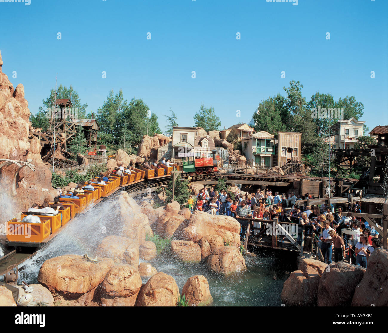 Theme Park Train with Water Stock Photo - Alamy