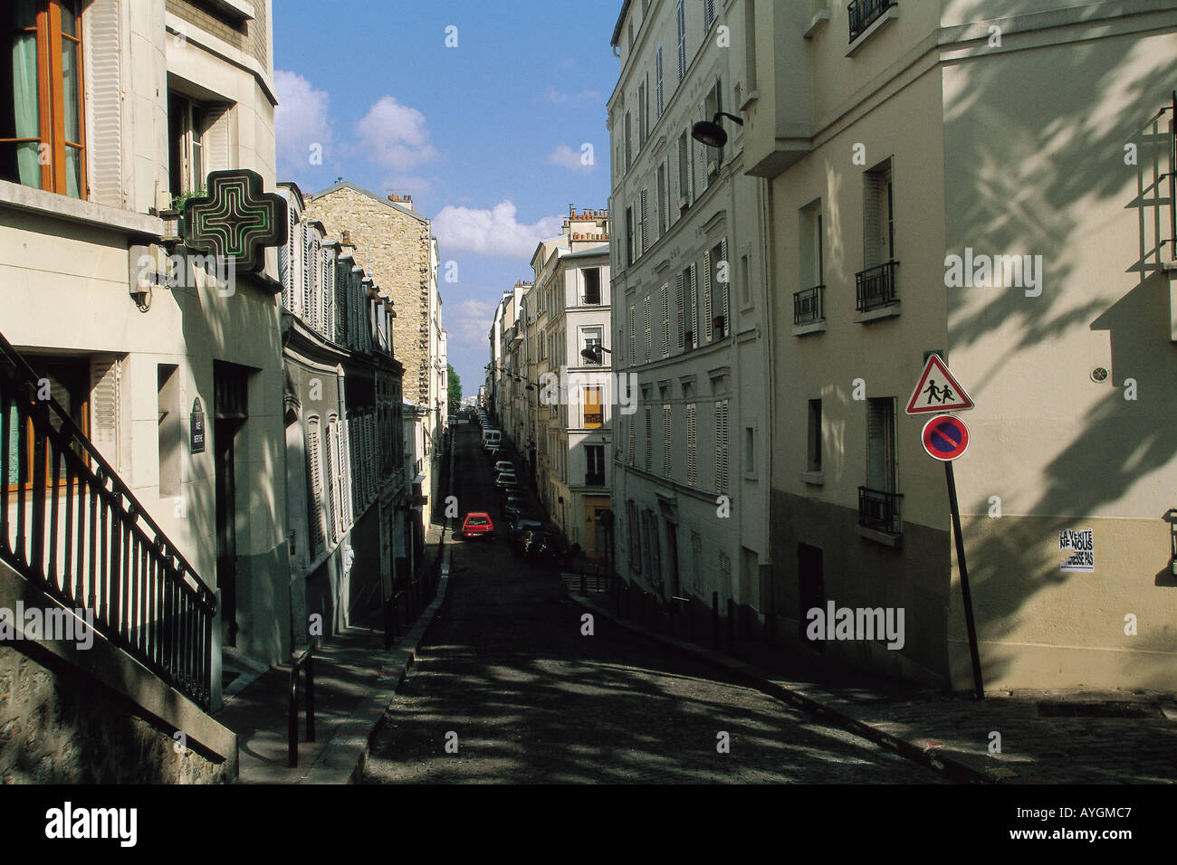 Building with Signs Stock Photo - Alamy