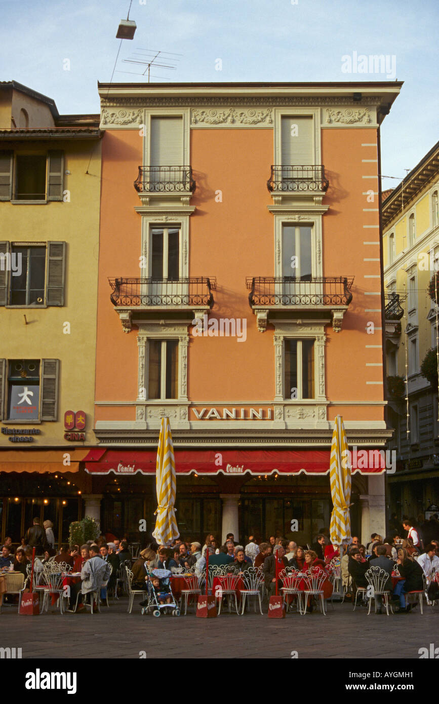 BARS IN PIAZZA DELLA RIFORMA LUGANO CANTON TICINO SWITZERLAND Stock ...