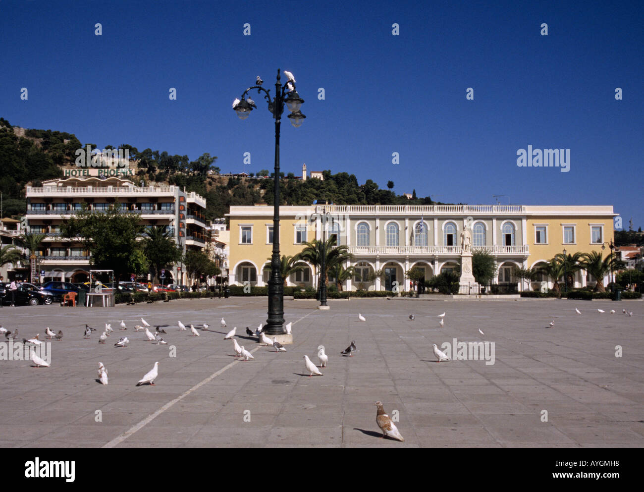 doves Solomou square in Zante town and the Byzantine Museum Zakynthos ...