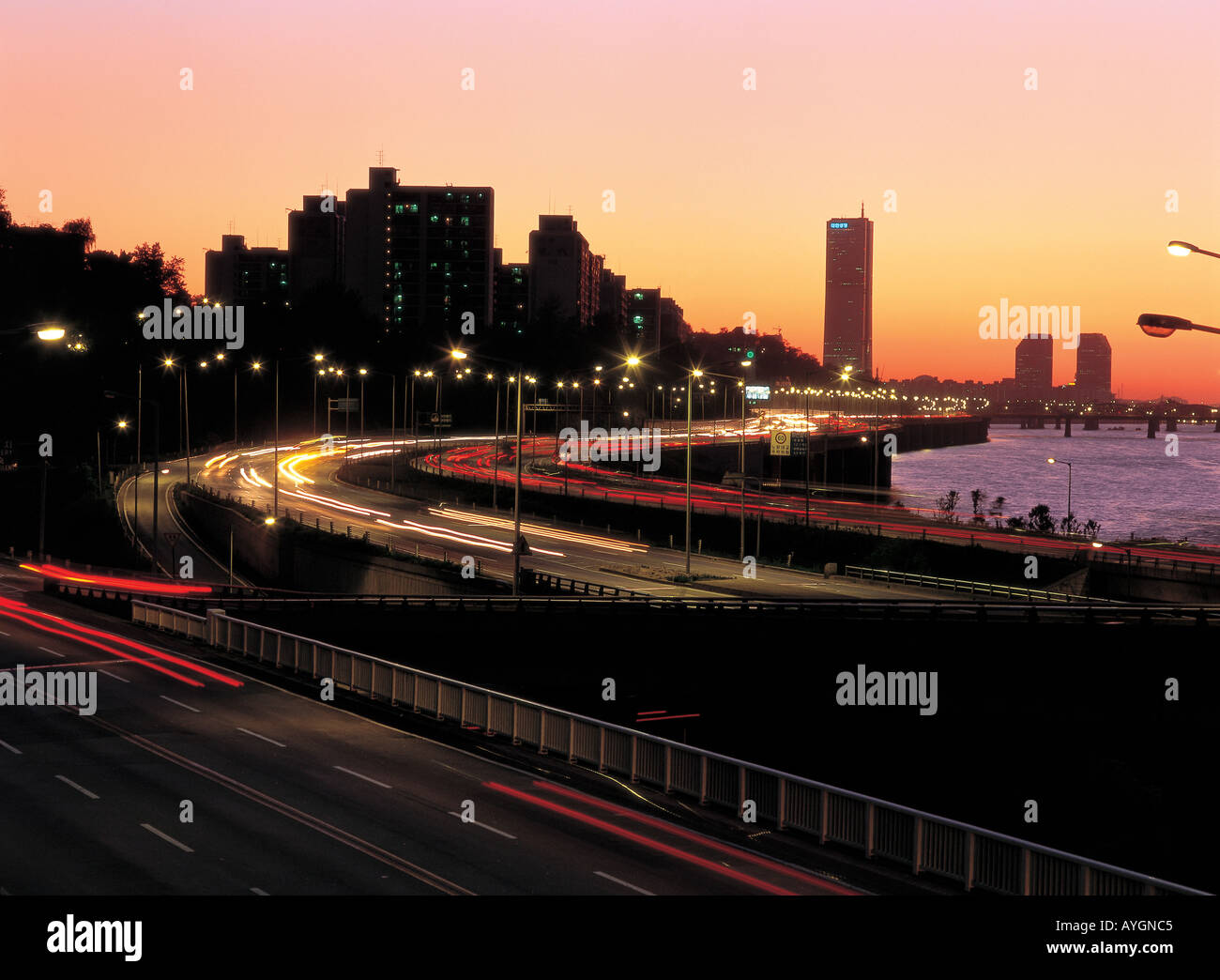 Road Light at Night Stock Photo - Alamy