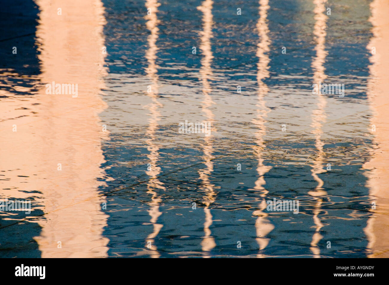 Water reflection in pool at John Paul Getty Center in Los Angeles ...