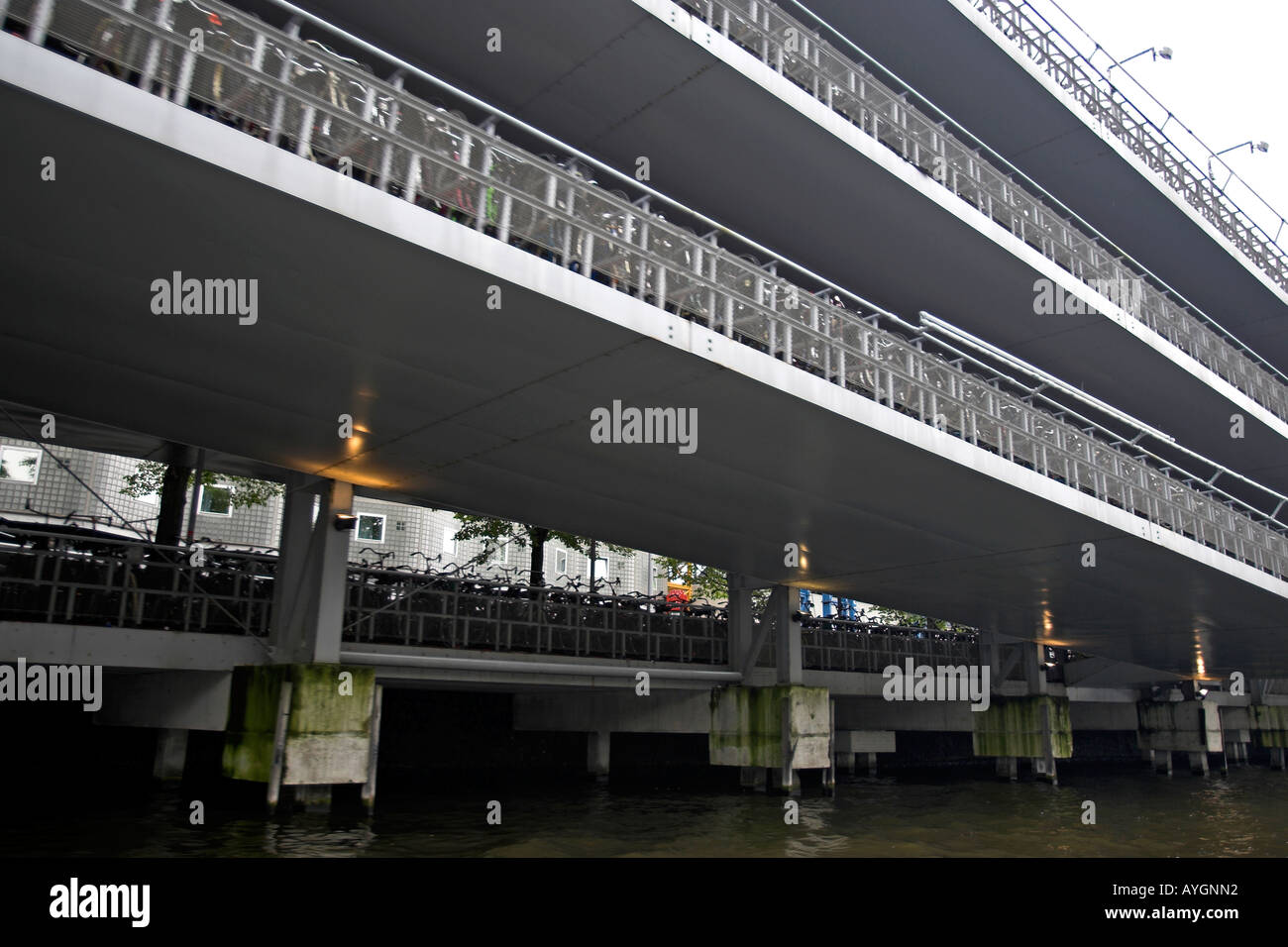 Multi storey floating bicycle garage by Centraal Station Amsterdam The ...