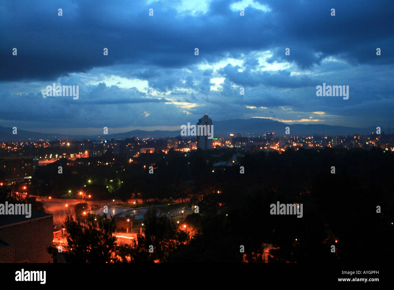 Addis Ababa at night Stock Photo - Alamy