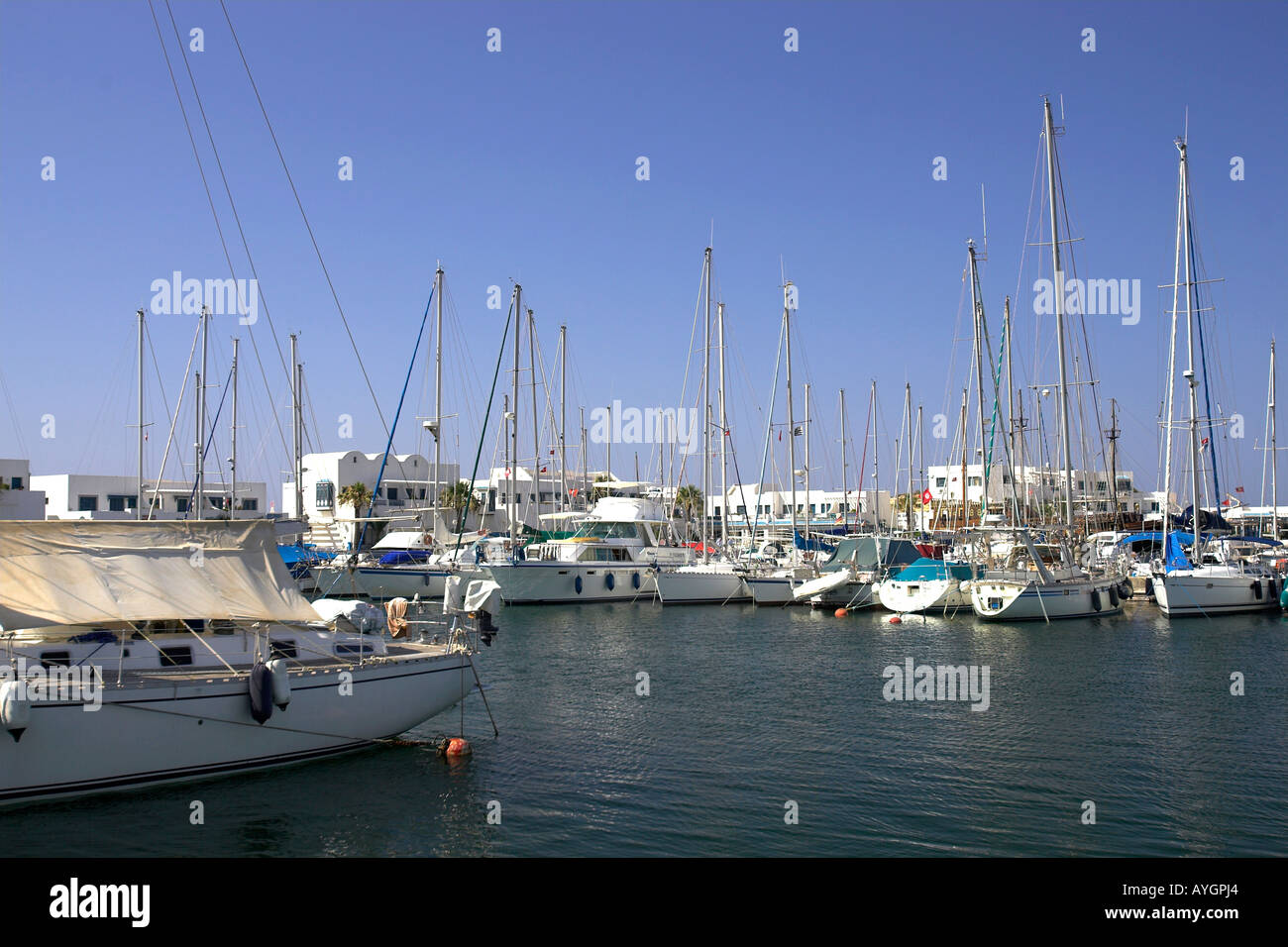 Yachts and power boats at Marina Cap Monastir Tunisia Stock Photo - Alamy