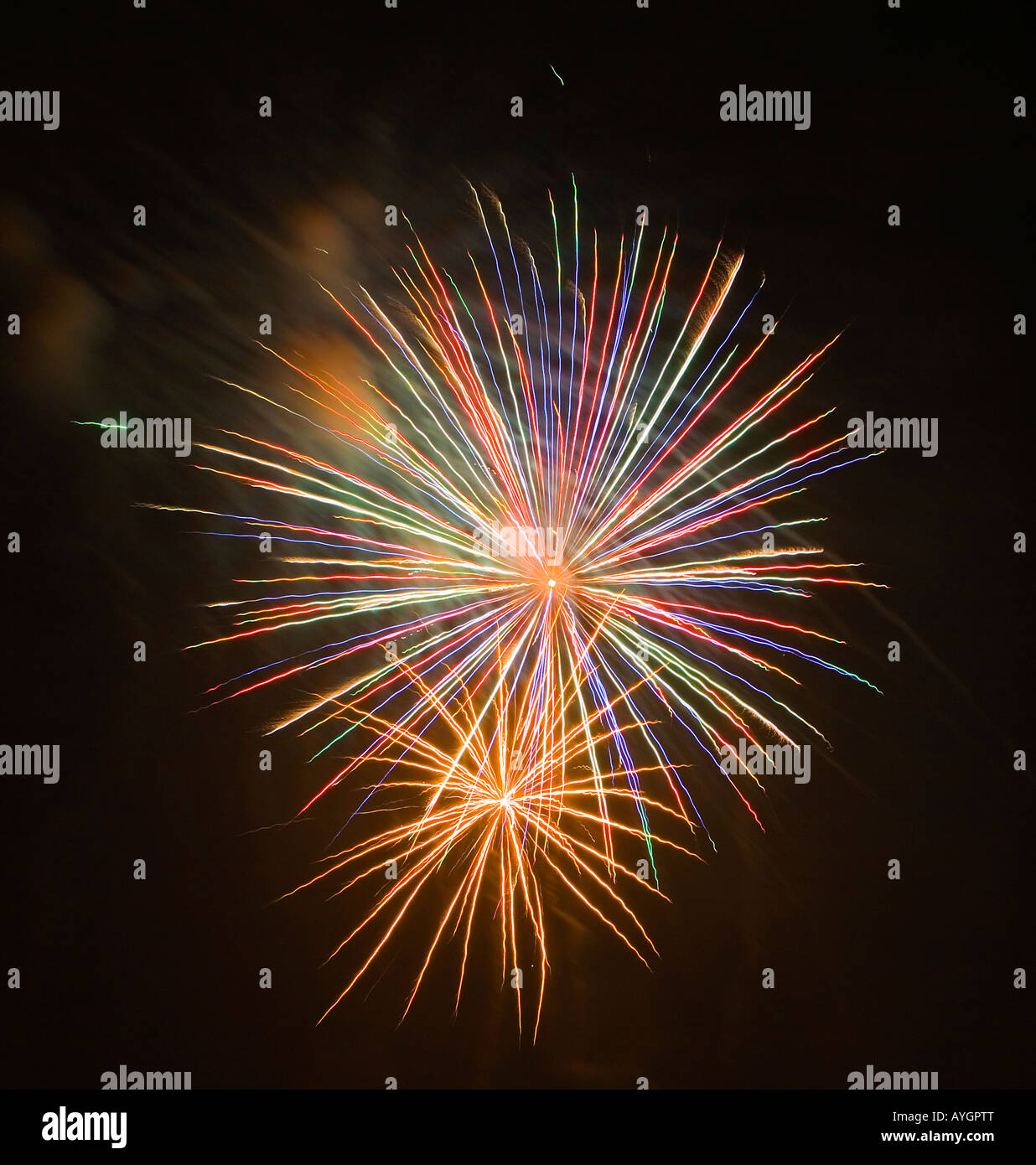 Round table firework display 2007, Exmouth, Devon Stock Photo - Alamy