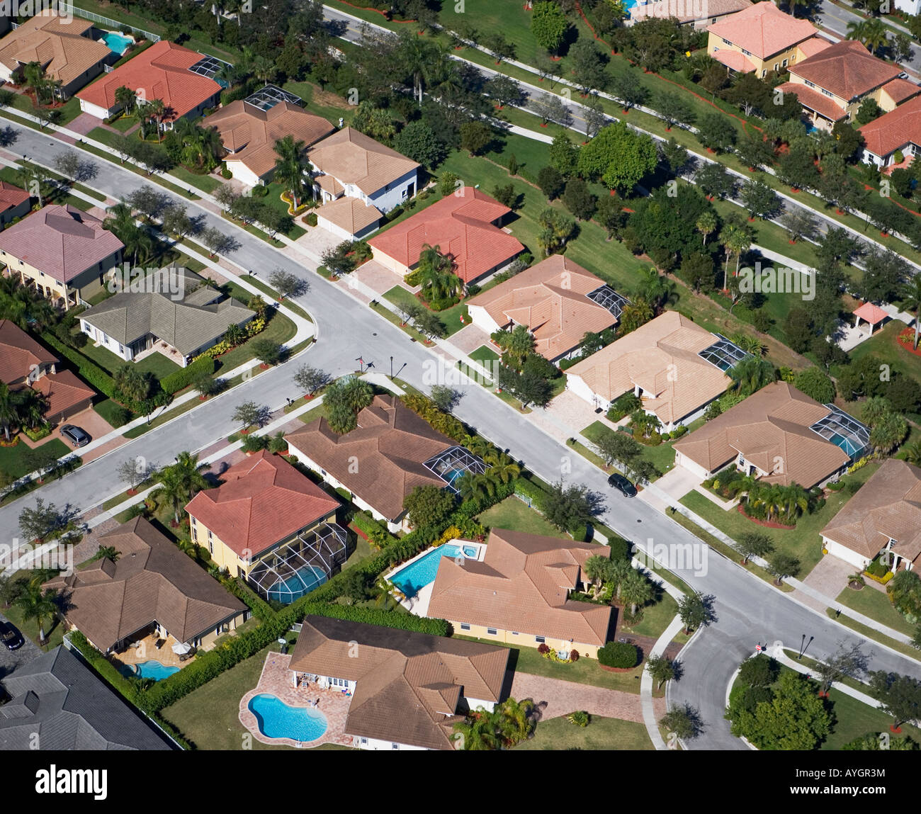 aerial view of housing community Stock Photo - Alamy