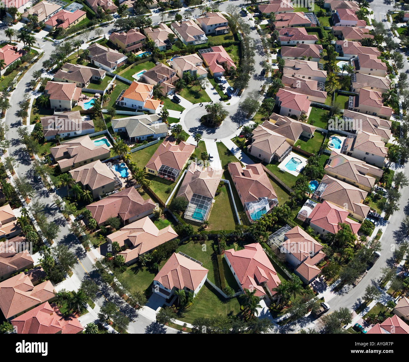 aerial view of housing community Stock Photo - Alamy
