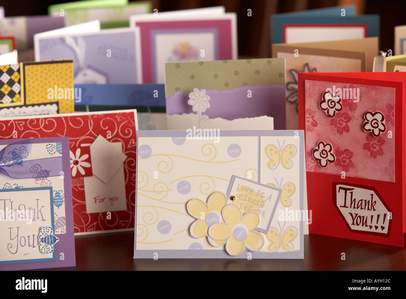 Collection of thank you cards Stock Photo - Alamy