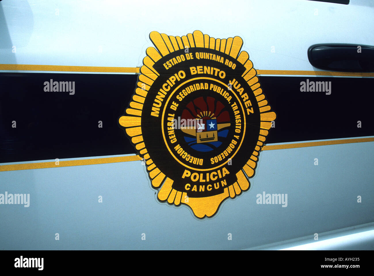 Police Car Cancun Mexico Stock Photo - Alamy