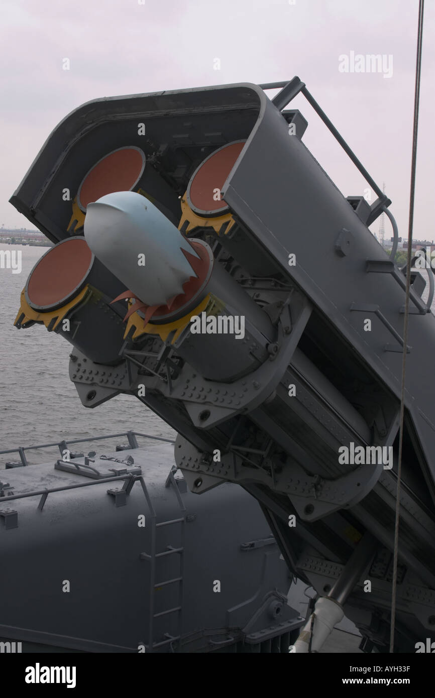 Cruise Missile launcher on the Battleship USS New Jersey Stock Photo ...