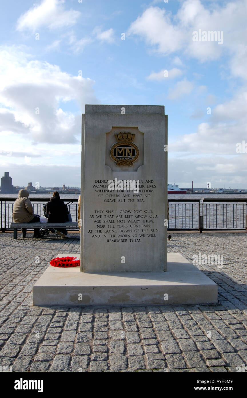 The Merchant Navy Cenotaph at Georges Pierhead Liverpool Merseyside ...