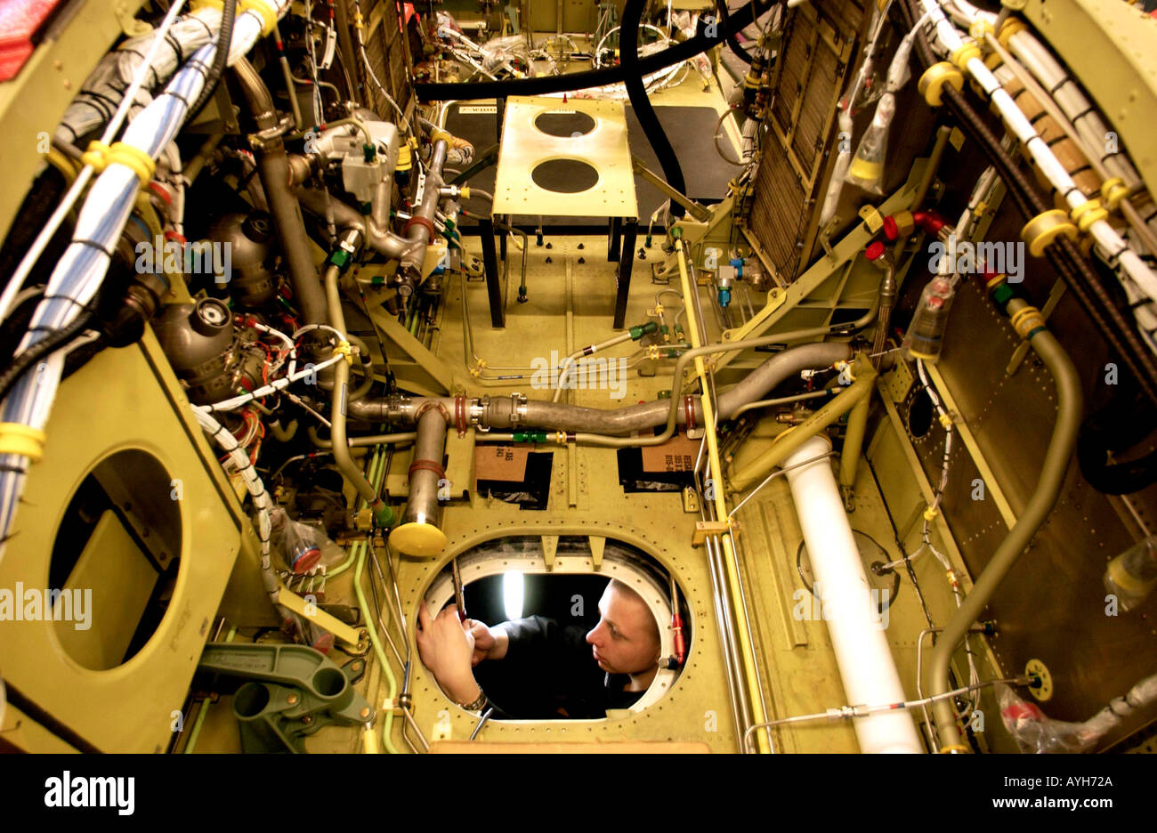 A trainee fitter at the Westland Helicopter Factory Yeovil Somerset ...
