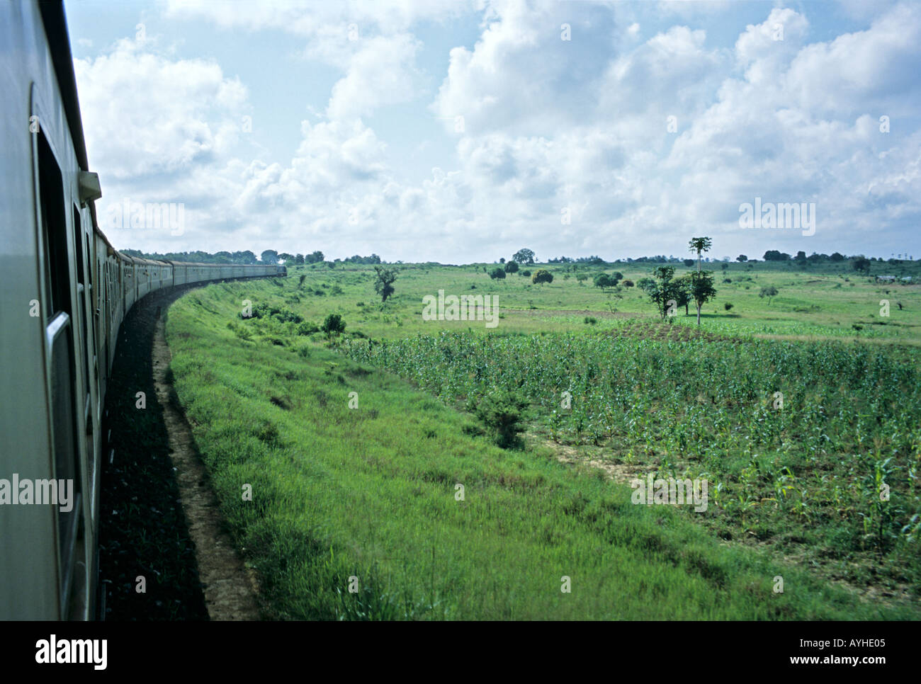 AFRICA KENYA Kenyan Railways train from Nairobi to Mombasa traveling ...