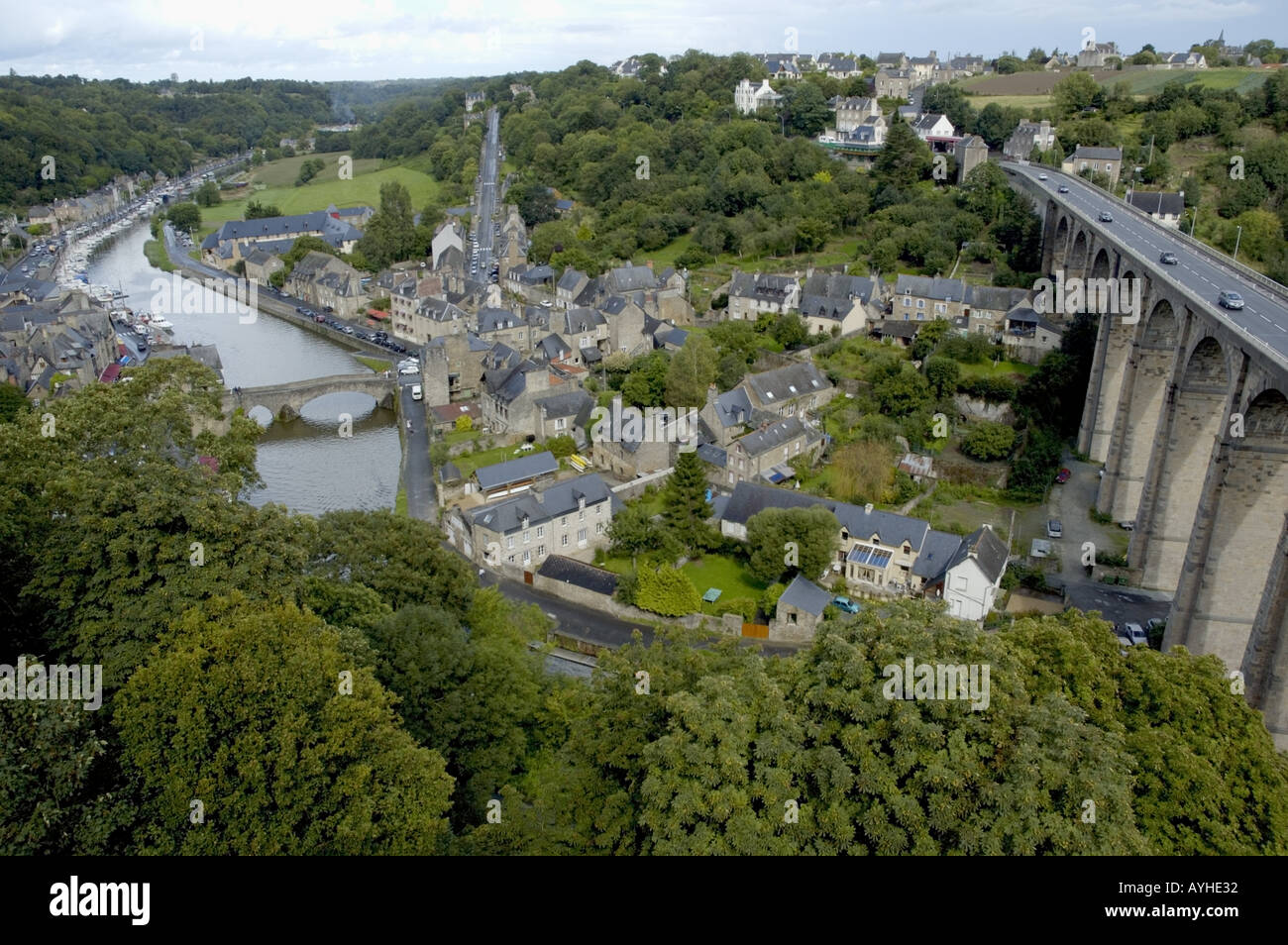 Dinan The Viaduct Ant The Gothic Bridge Stock Photo - Alamy