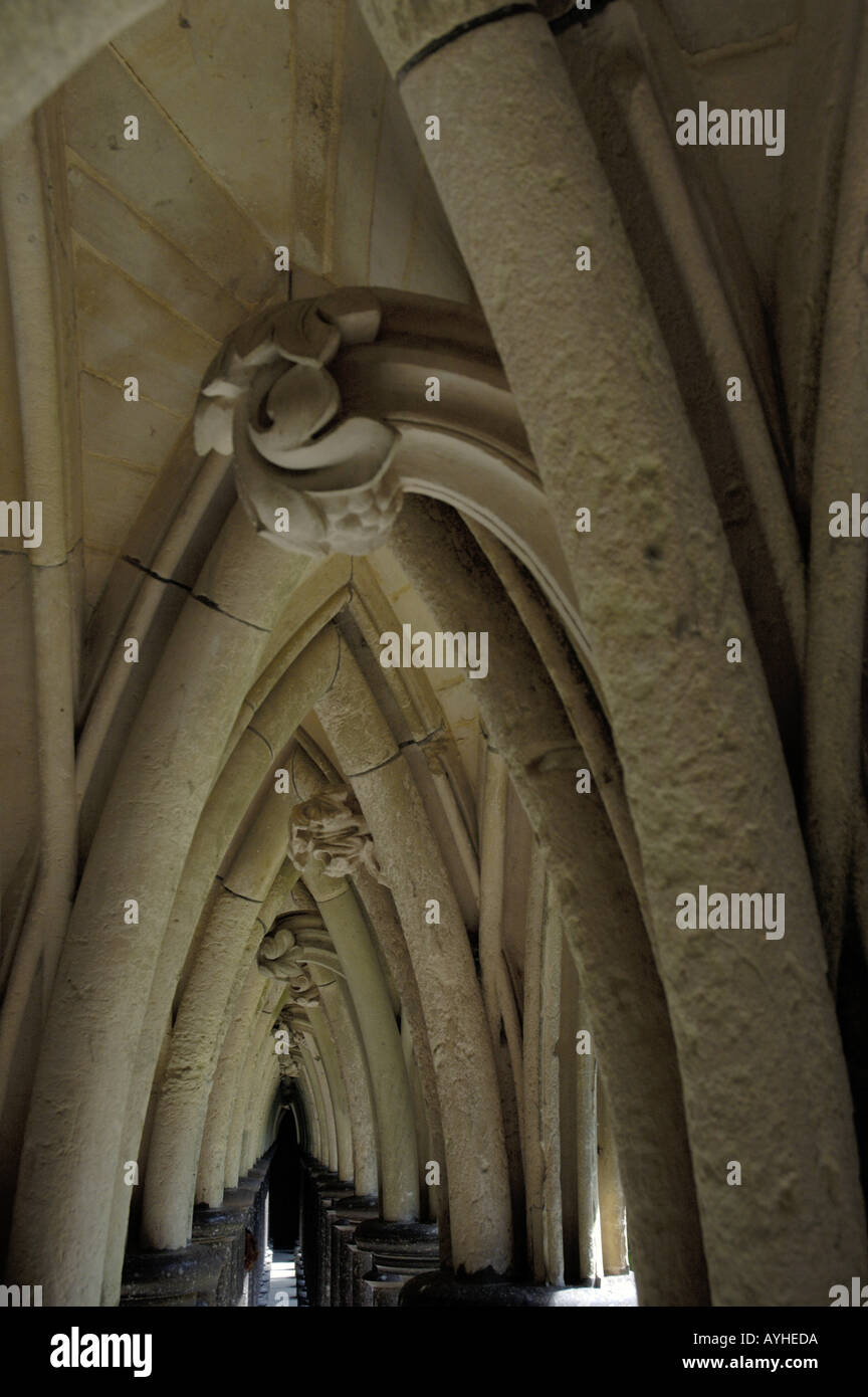 Mont st michel ribbed vault inside the abbatial church Stock Photo - Alamy
