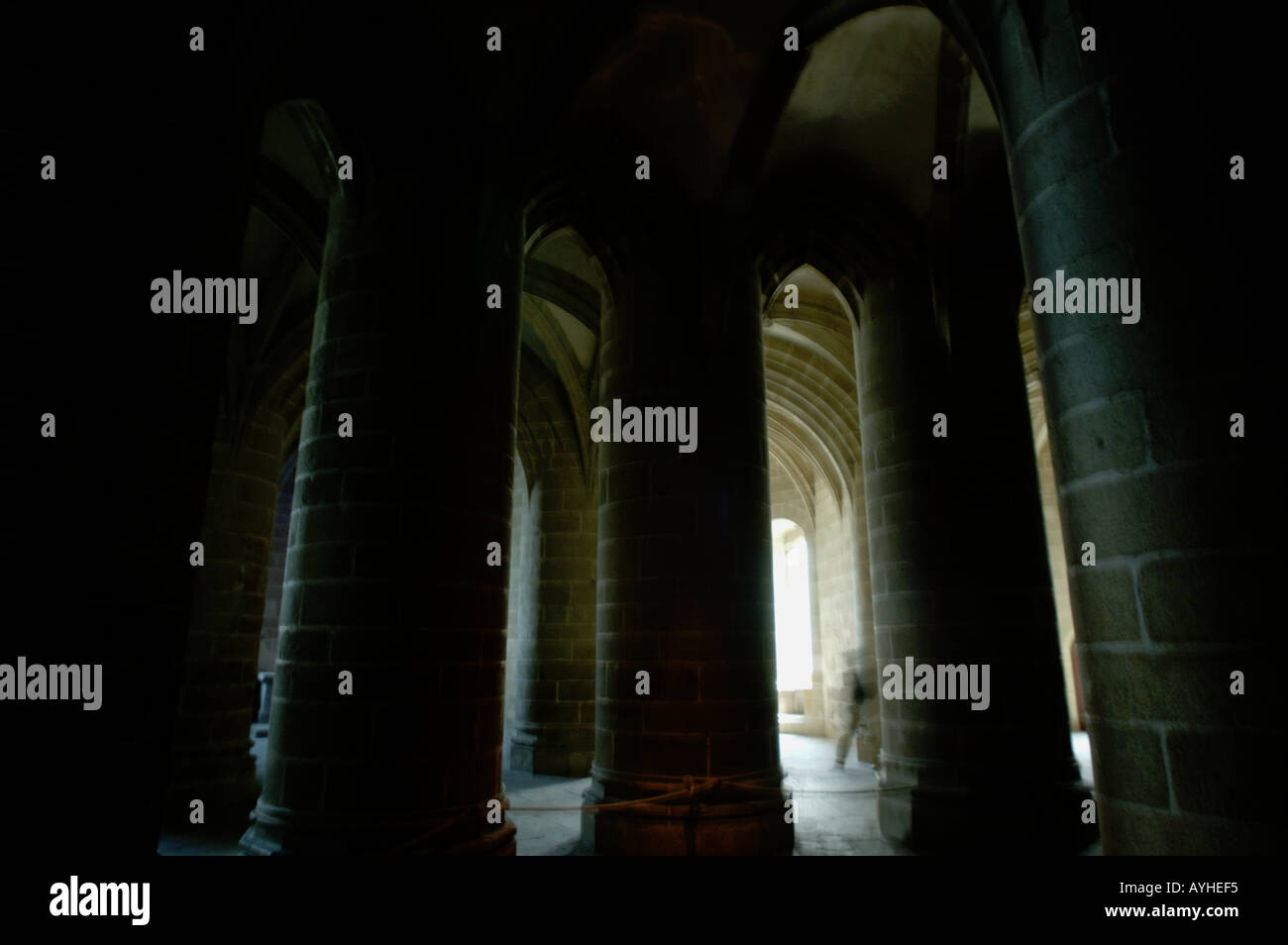 France brittany mont st michel abbey inside the knight room Stock Photo ...