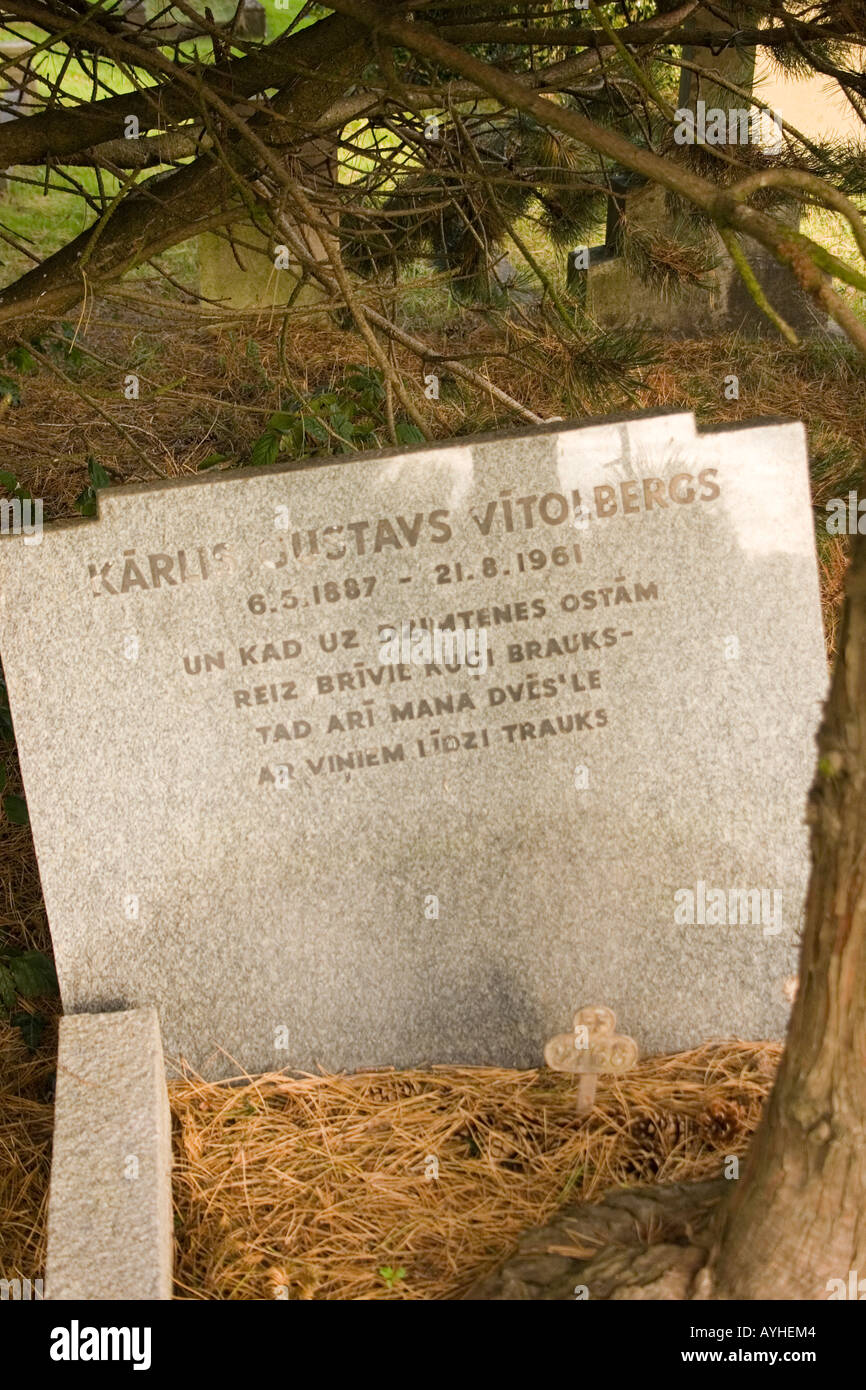 Foreign possibly Latvian headstone in Cathays Cemetery Cardiff UK Stock ...