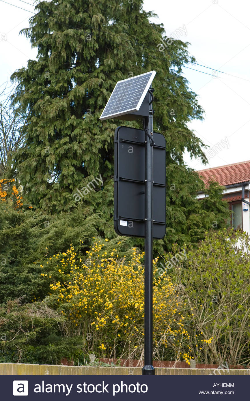 Solar Powered Road Sign High Resolution Stock Photography and Images ...