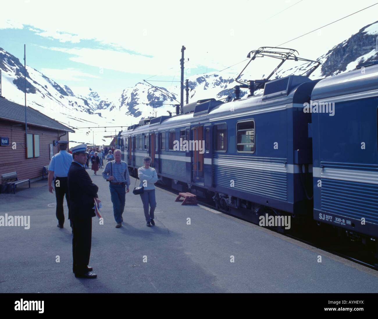 Train at Myrdal Station, Flåm Railway, Sogn og Fjordane, Norway Stock ...