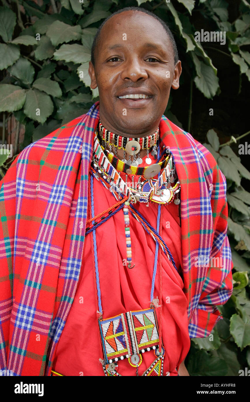 Maasai Elder dressed in traditional clothing Stock Photo - Alamy