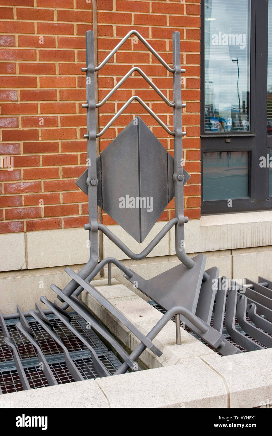 Ventilation grating of the Welsh Assembly building Cardiff Bay UK Stock ...