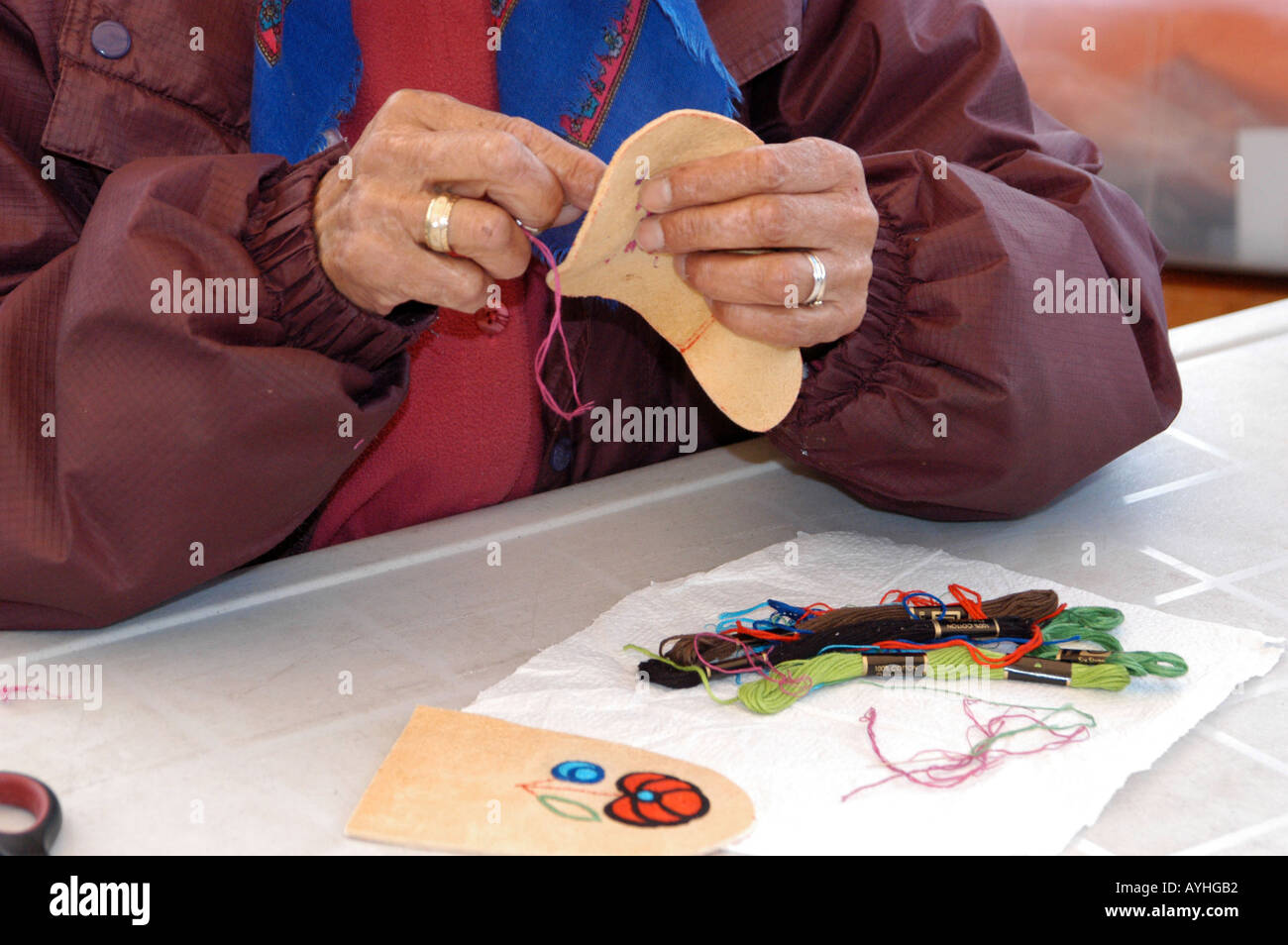 Native cree woman and embroidery Mistissini Native Community Northern ...