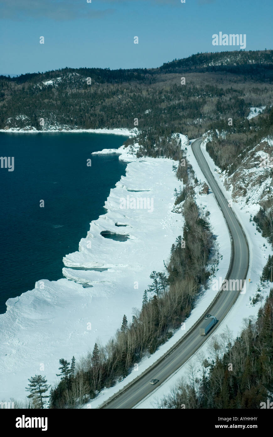 winter highway in Canada Stock Photo - Alamy