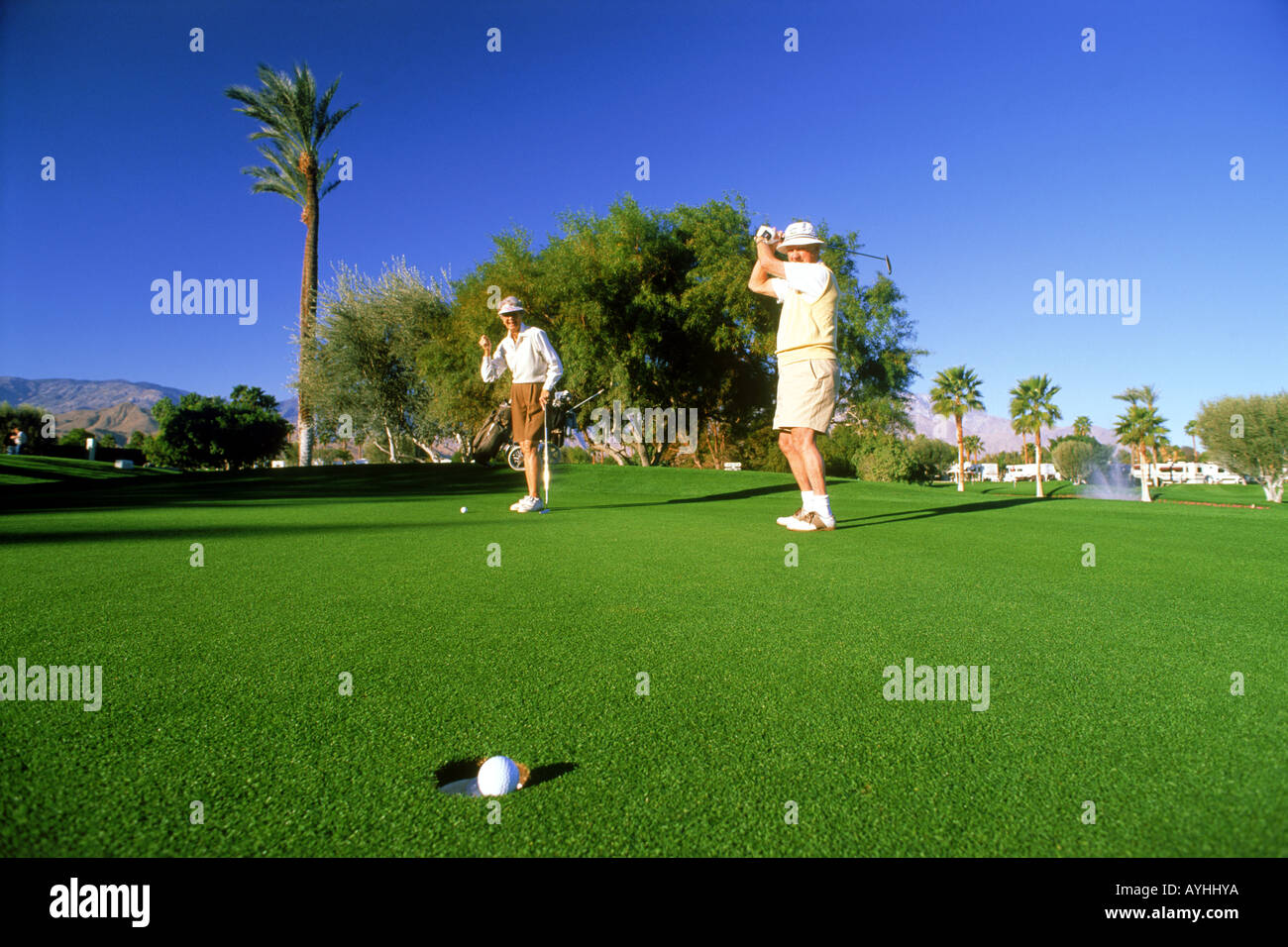 Golfer on edge of putting green hi-res stock photography and images - Alamy